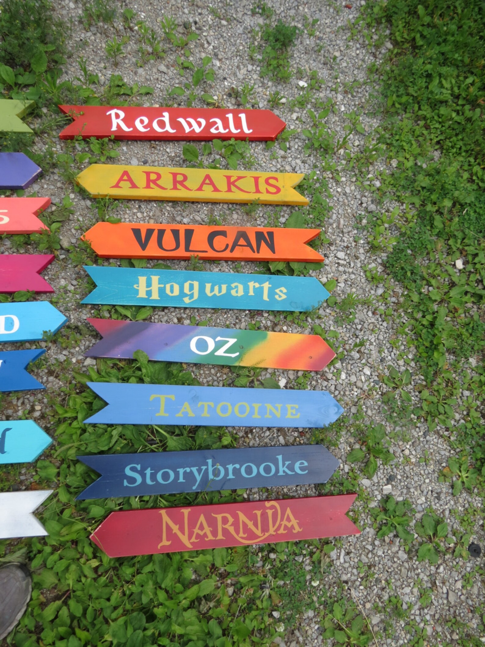 Hand Painted & Cut Wood Directional Sign 24 X 3 1/2 Custom - Etsy