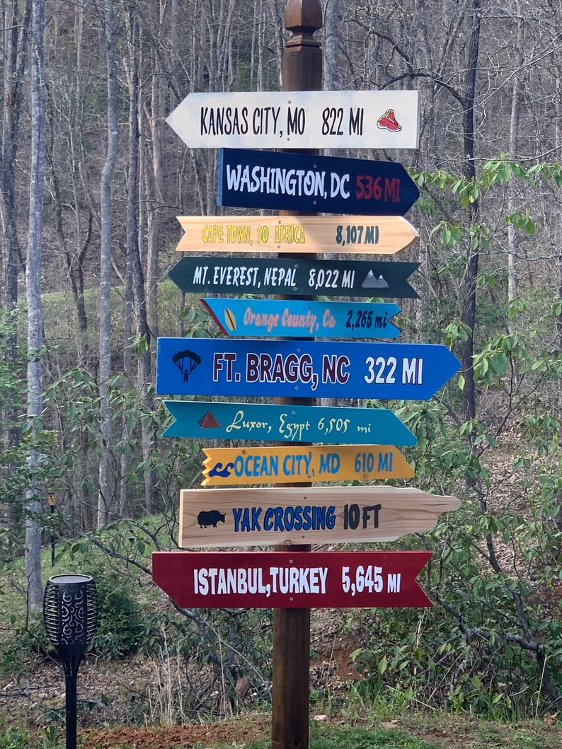 6 Hand Painted Wood Directional Signs Destination Sign Arrow - Etsy