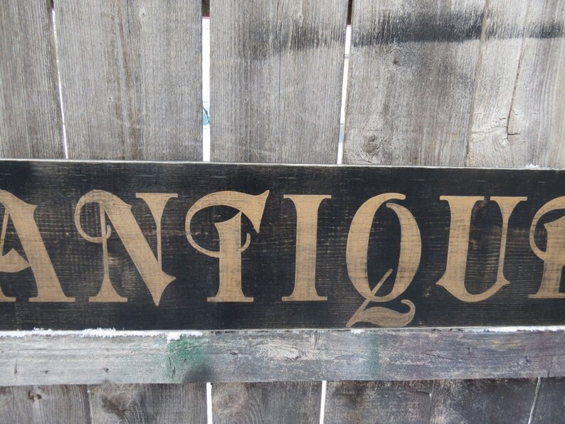 Hand Painted Rustic ANTIQUES Wood Sign Primitive Vintage Look - Etsy