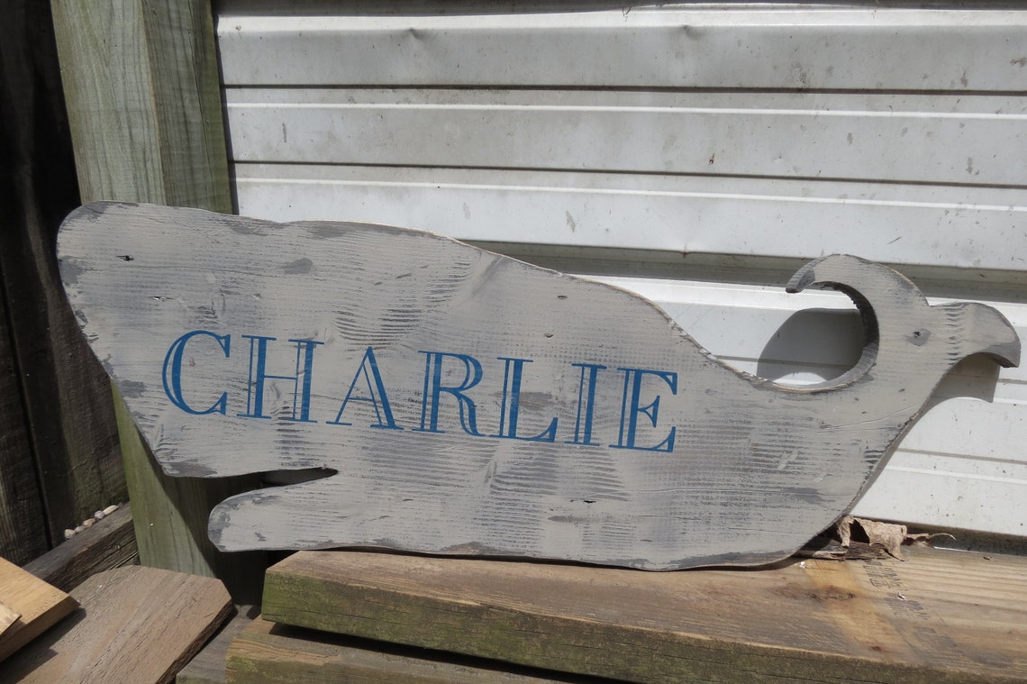 Personalized Wooden Whale Sign Hand Cut Whale Trade Sign | Etsy