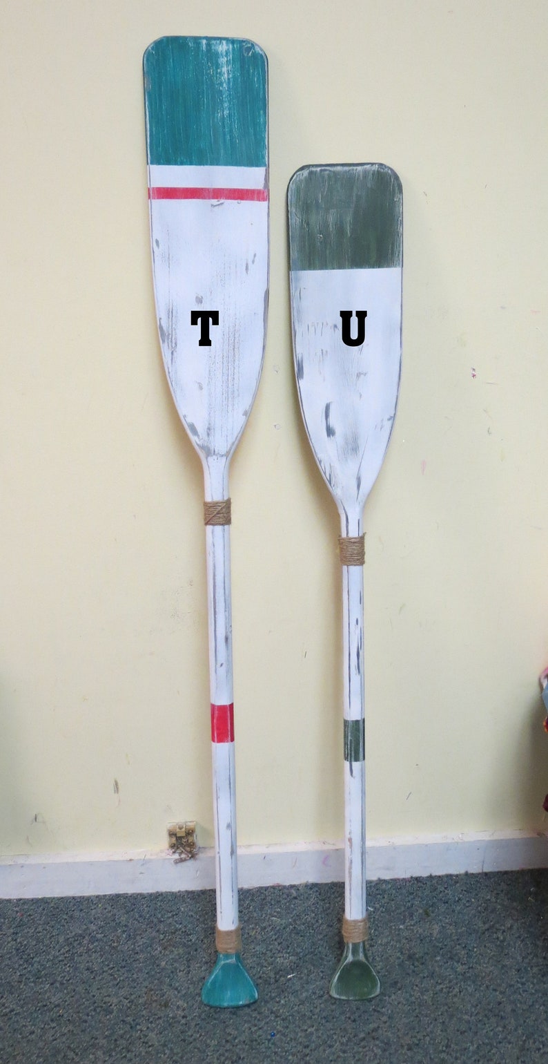 Oar Wall Decor, 48" Decorative Oar, 4ft Painted Oar, Nautical Wall ...
