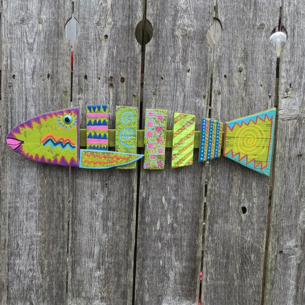 Painted Wood Fish - Etsy