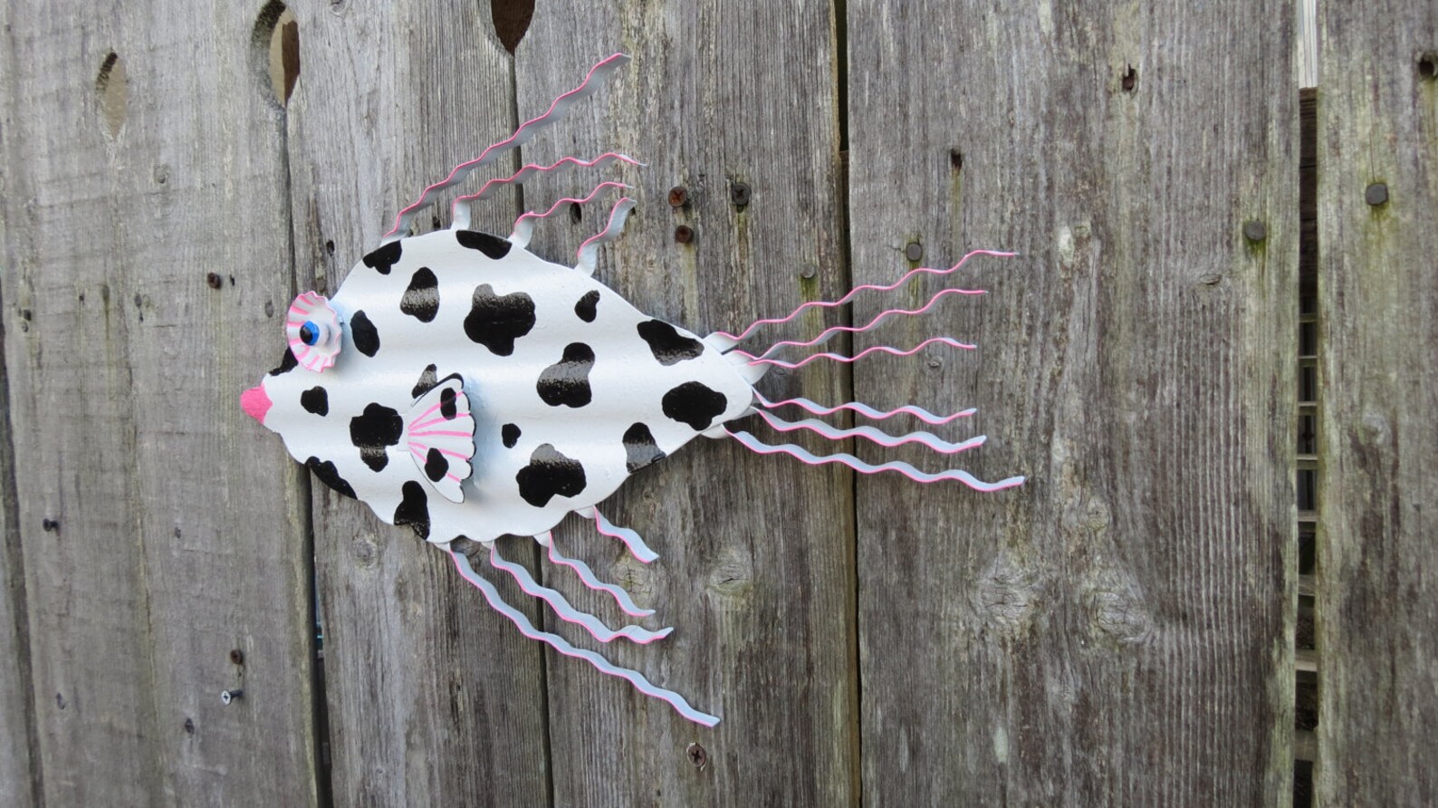 Fun Whimsy Metal Painted Fish Wall or Outdoor Art Decor Beach | Etsy