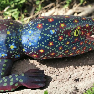 Vintage Large Hand Carved Wood Lizard Painted Reptile - Etsy