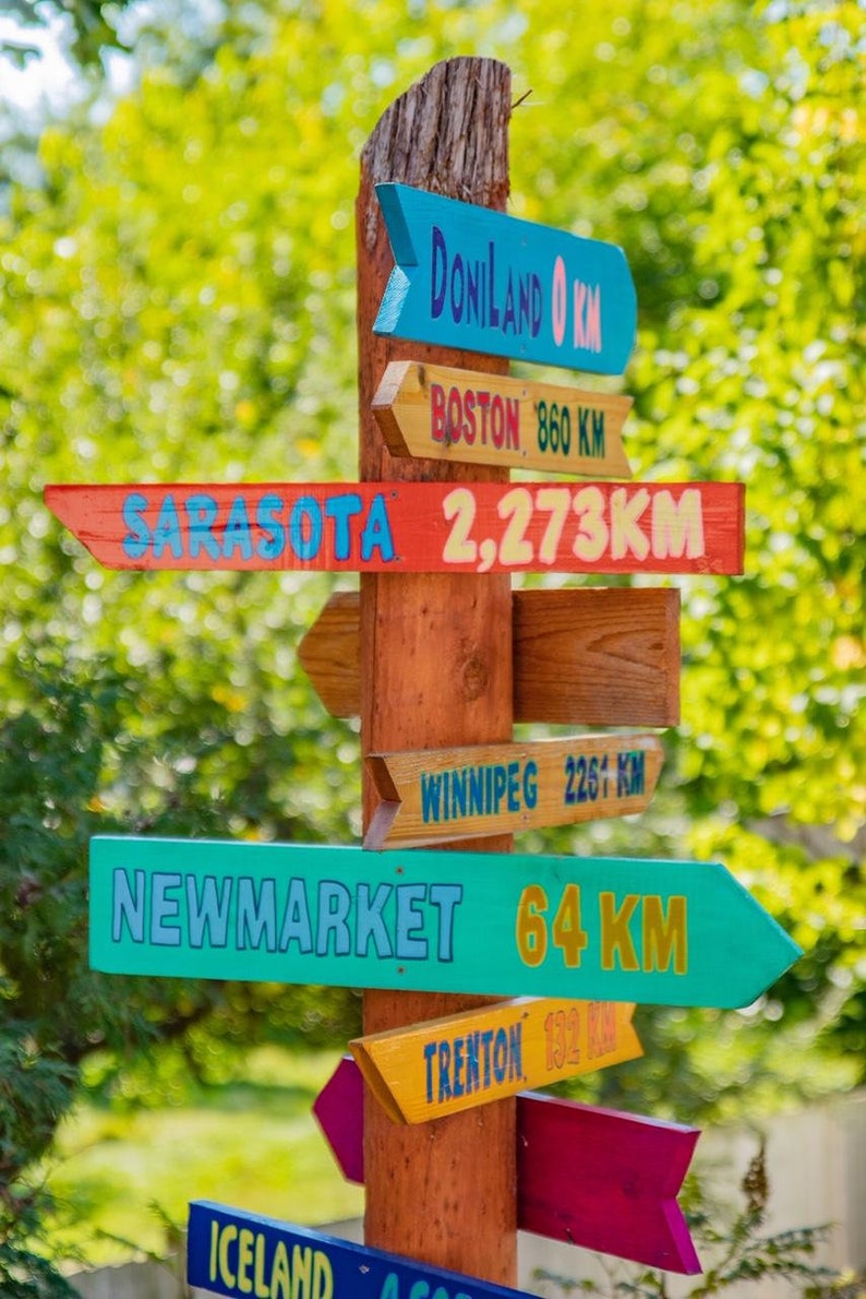 6 Hand Painted Wood Directional Signs Destination Sign Arrow - Etsy