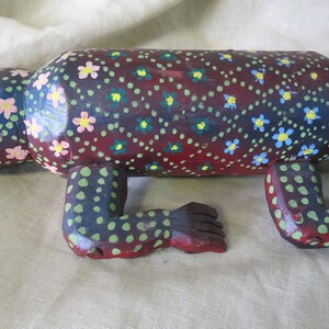 Vintage Large Hand Carved Wood Lizard Painted Reptile - Etsy