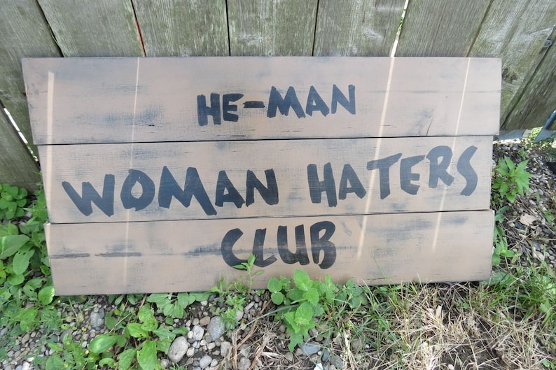 Hand Painted He-man Women Haters Club Sign Vintage Look Man Cave Spanky ...