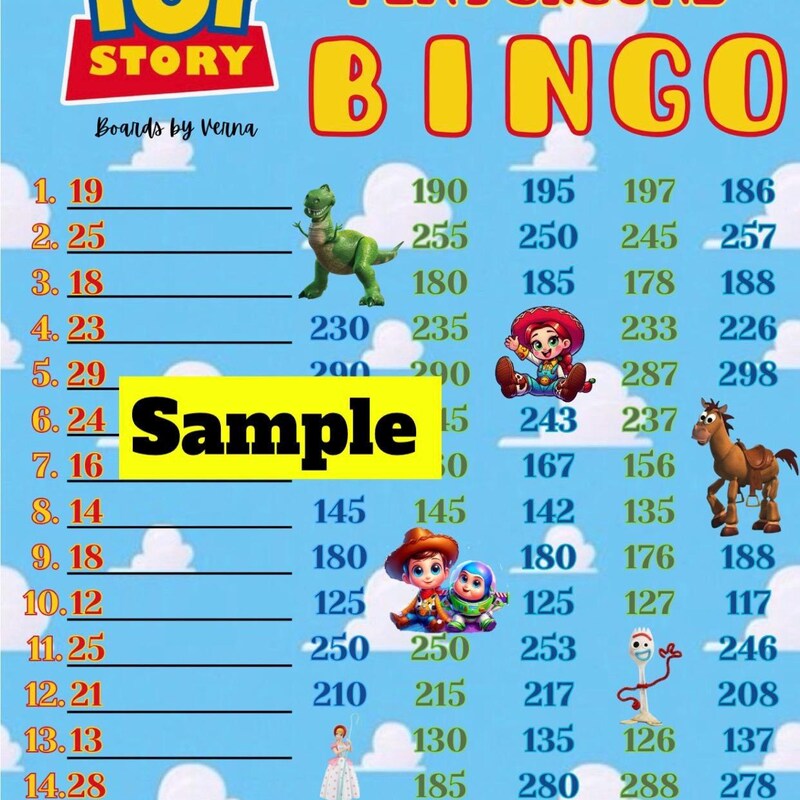 Toy Story Bingo - Etsy
