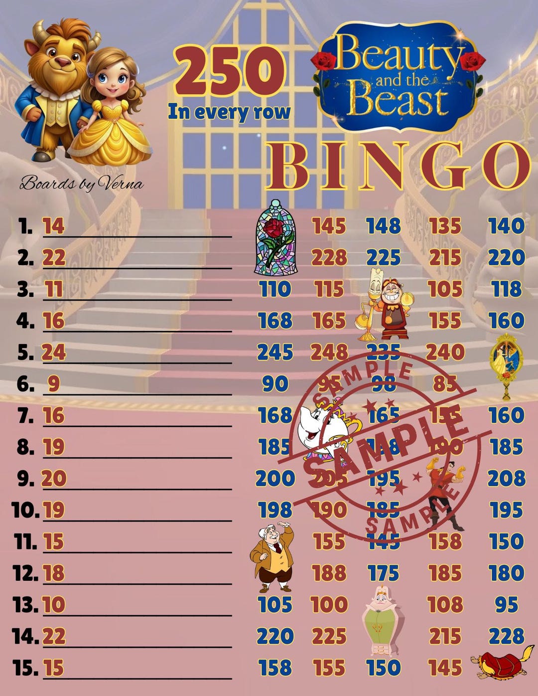 250 WTA Beauty & Beast - Etsy