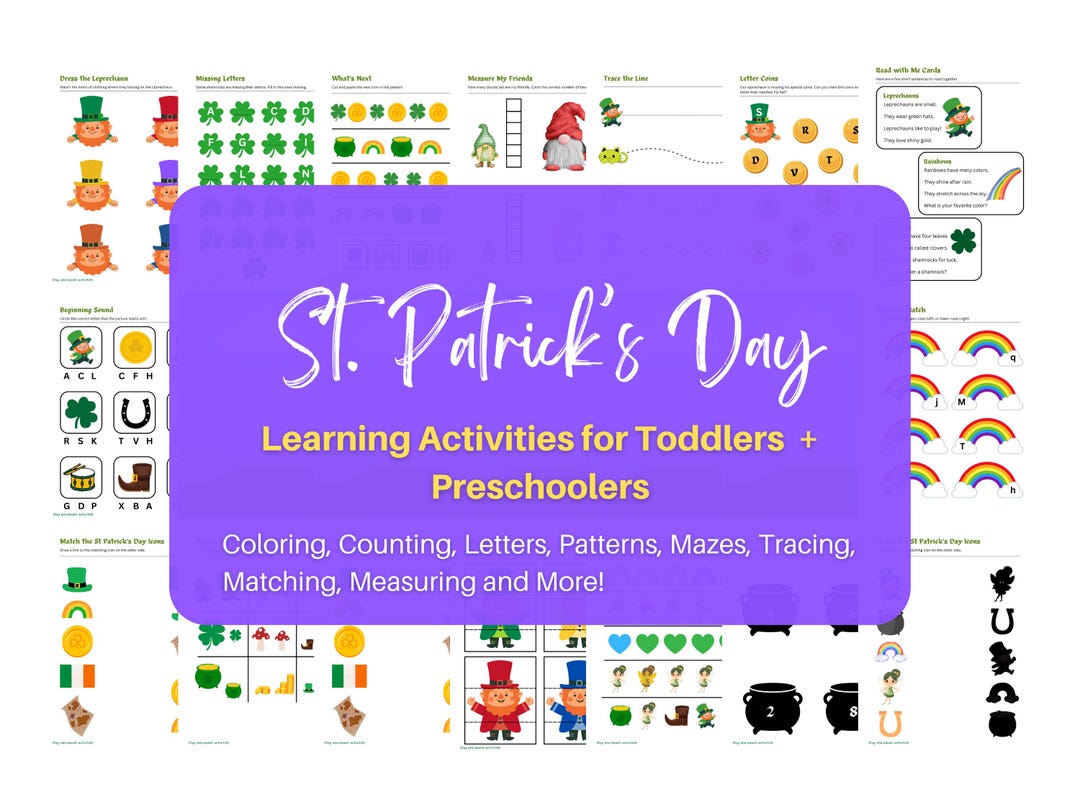St. Patrick’s Day Printable - Digital Toddler & Preschool Learning Pack ...
