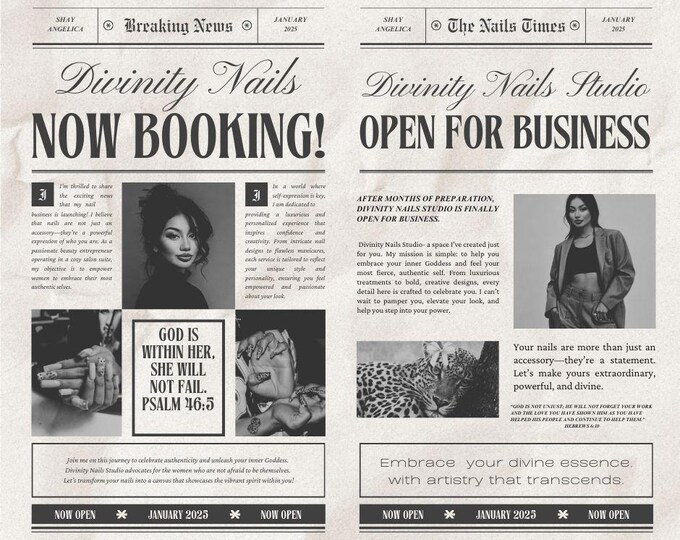 Editable Newspaper Ad Template for Nail & Beauty Professionals ...