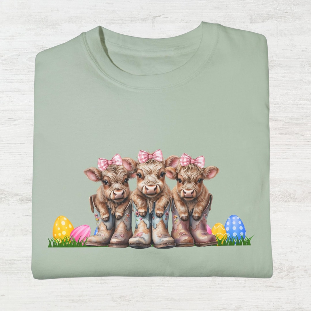 Easter Highland Cow PNG, Western Cows Png, Cute Cow Easter Png, Happy ...