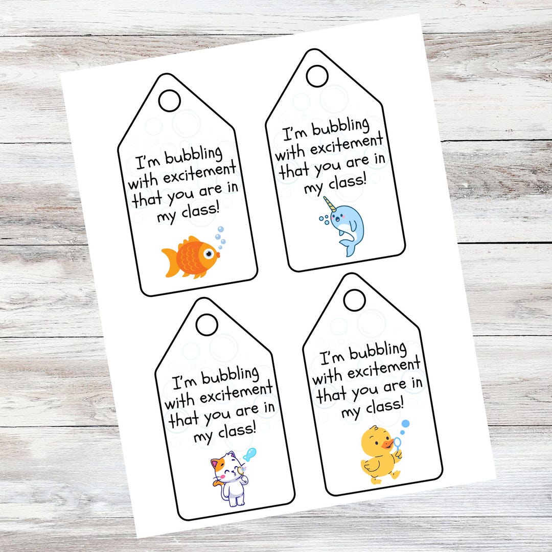 First Day of School Gift Tag, Printable Teacher Tag, Easy Gift for ...