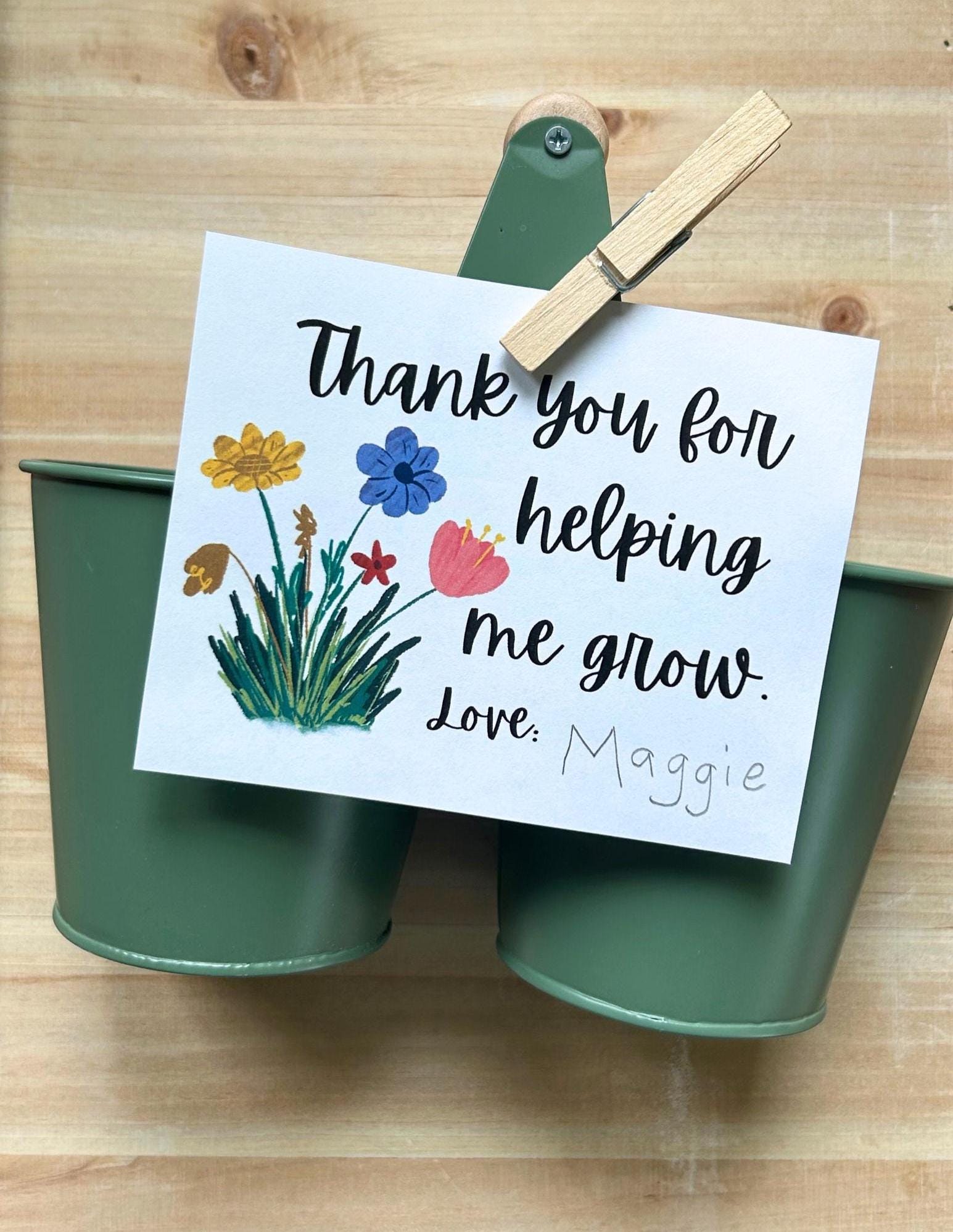 Teacher Appreciation, Thank You for Helping Me Grow Gift Tag, End of ...