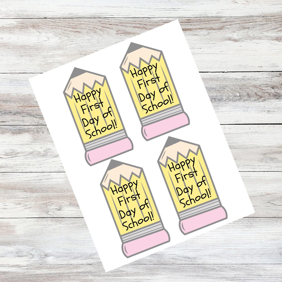 First Day of School Pencil Gift Tag, Printable Student Gift Tag ...