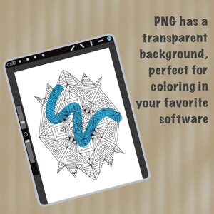 Hand-drawn Geometric Mandala Coloring Page Digital Download, PDF, JPG ...