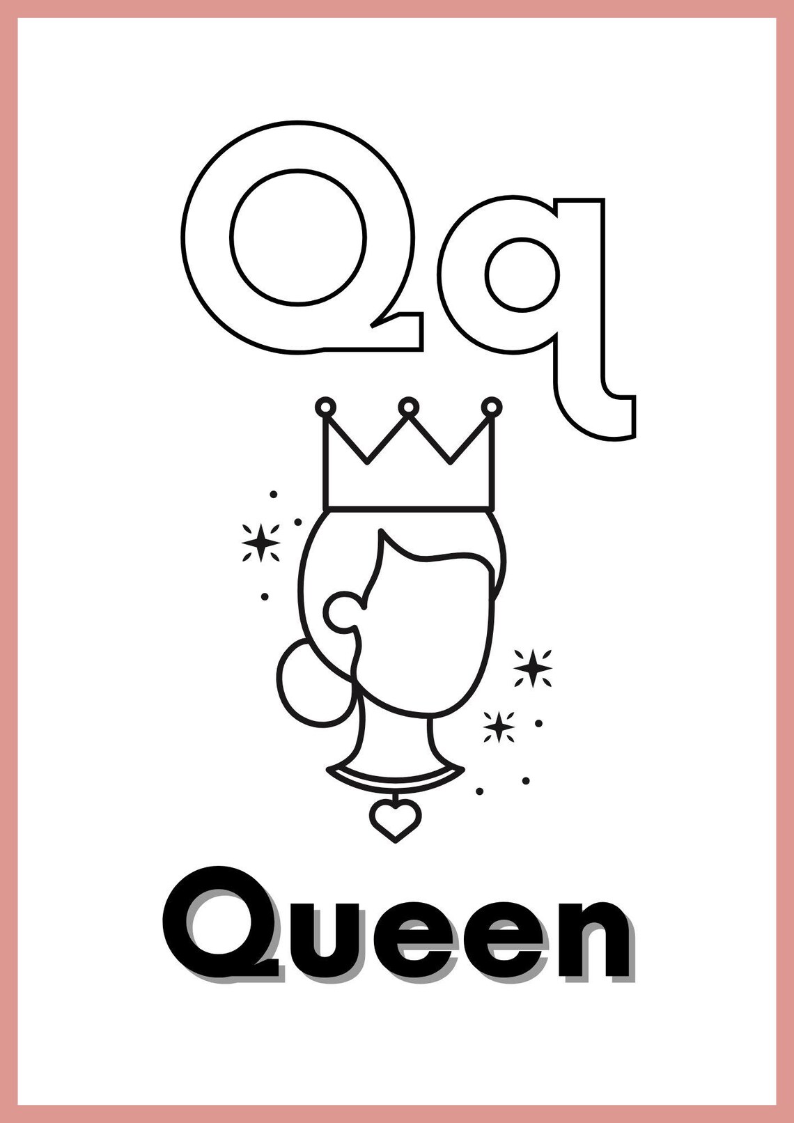 Pink-white Simple Alphabet Coloring Book - Etsy