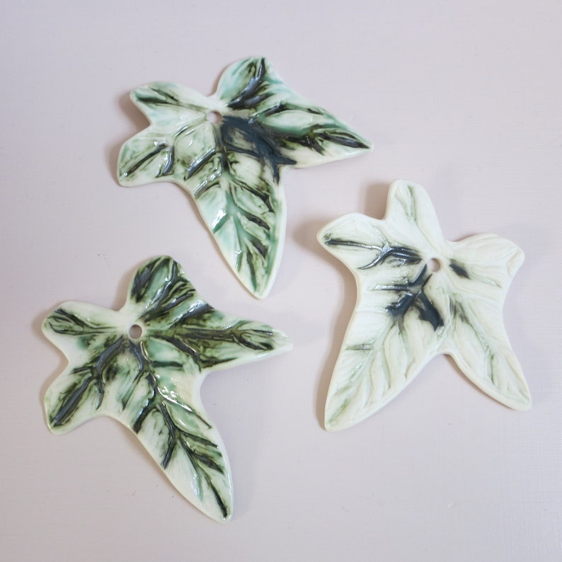 3 X Porcelain Ivy Leaves Pointed Ivy Leaf Craft Supplies for | Etsy UK