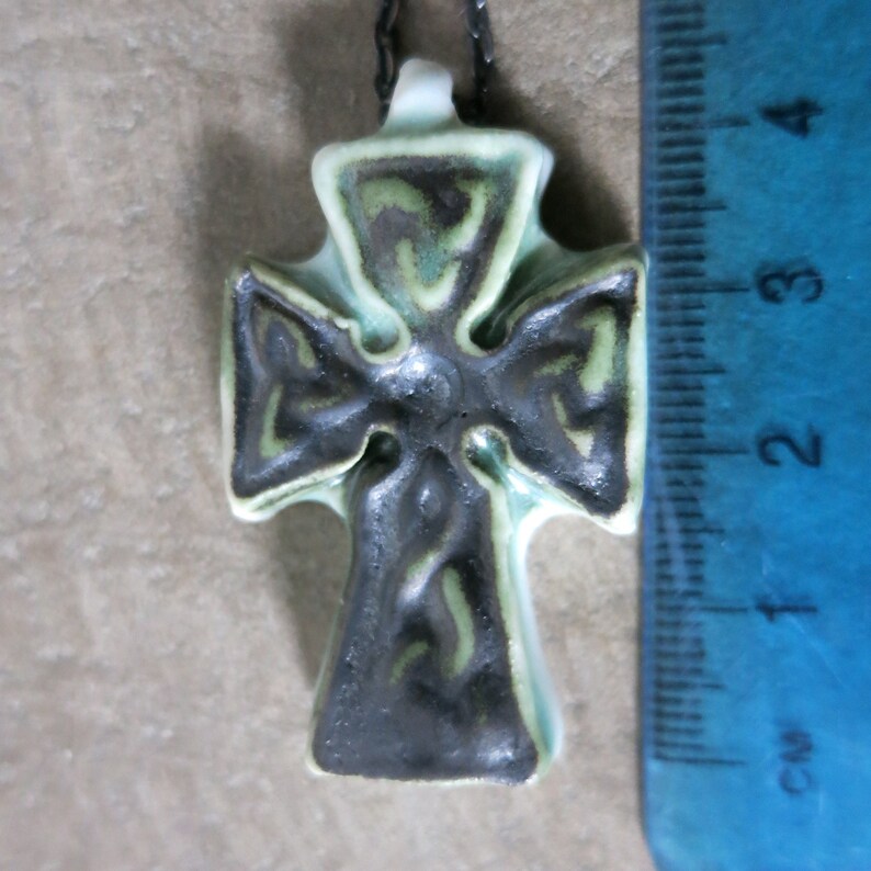 Gothic Porcelain Celtic Cross Pendant Necklace With Copper - Etsy UK