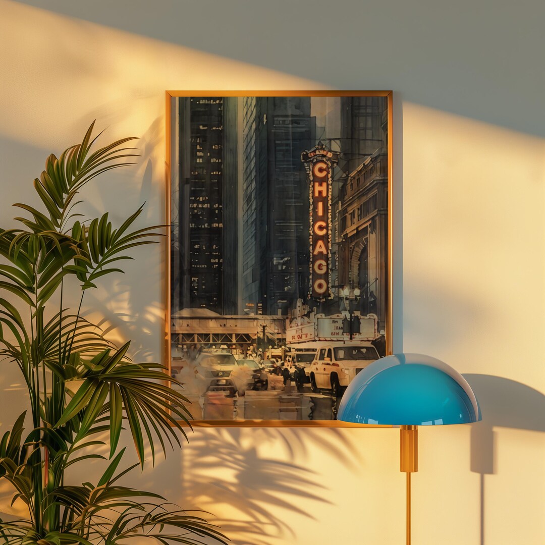 Vertical Posters, Chicago Theater Print - Water Color Style, Matte ...