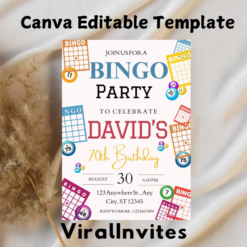 Bingo Birthday Invitation: Family Game Night Template (digital Download ...