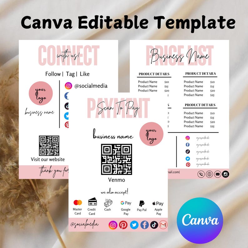 Editable Craft Show Sign Templates: Small Business Bundle (digital ...