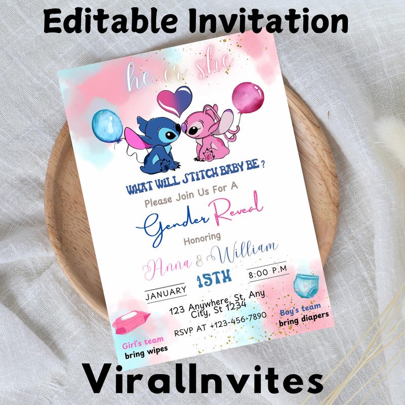 Lilo and Stitch Gender Reveal - Etsy