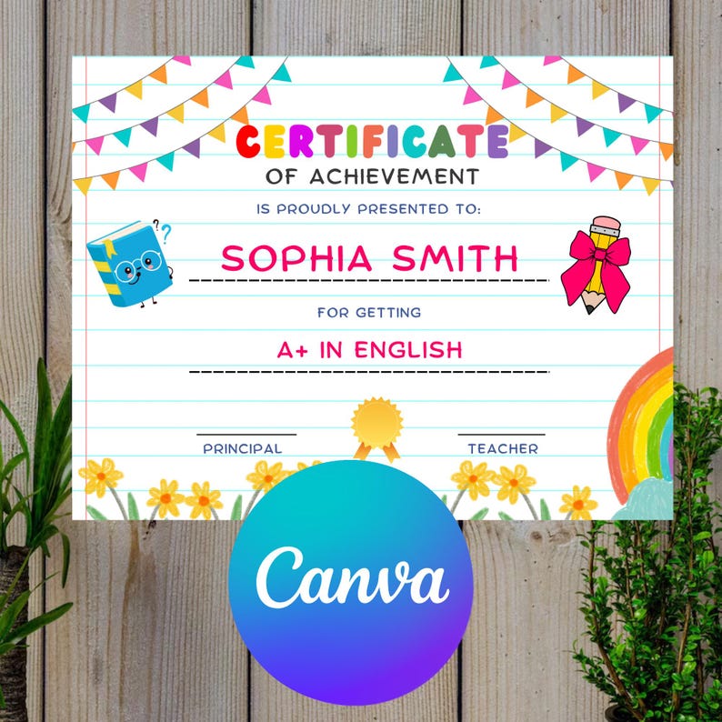 Kids Award Certificate, Editable PDF, Certificate of Achievement ...