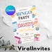 Bingo Birthday Invitation: Family Game Night Template (digital Download ...