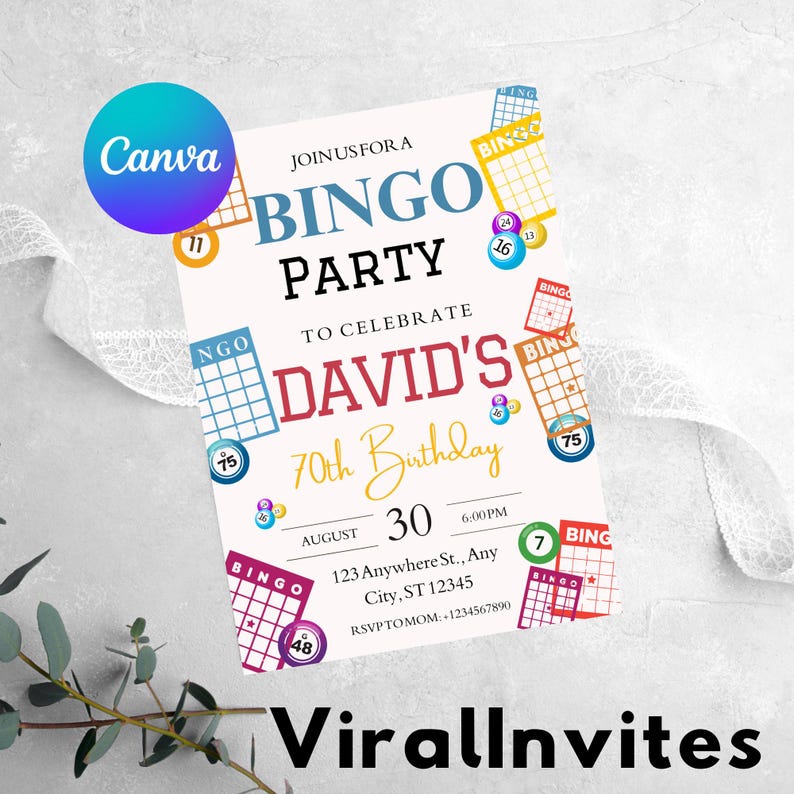 Bingo Birthday Invitation: Family Game Night Template (digital Download ...