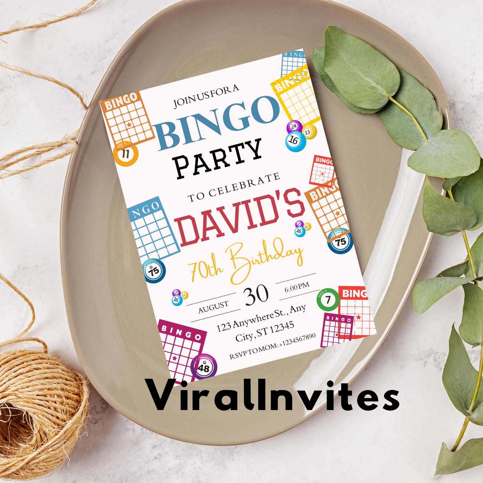 Bingo Birthday Invitation: Family Game Night Template (digital Download ...