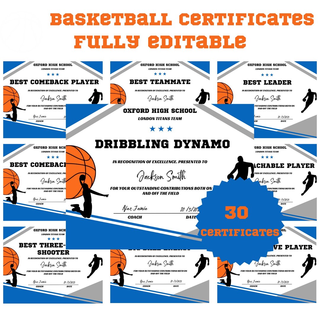 Customizable Basketball Awards, Team Recognition Basketball Award ...