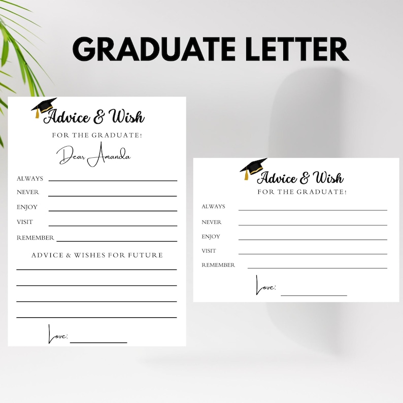 Graduation Advice & Wishes, Printable Graduation Advice Cards, Custom ...