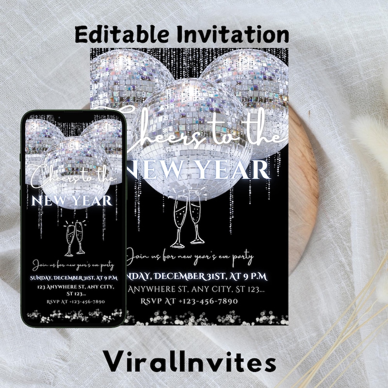 New Years Invite Potluck - Etsy