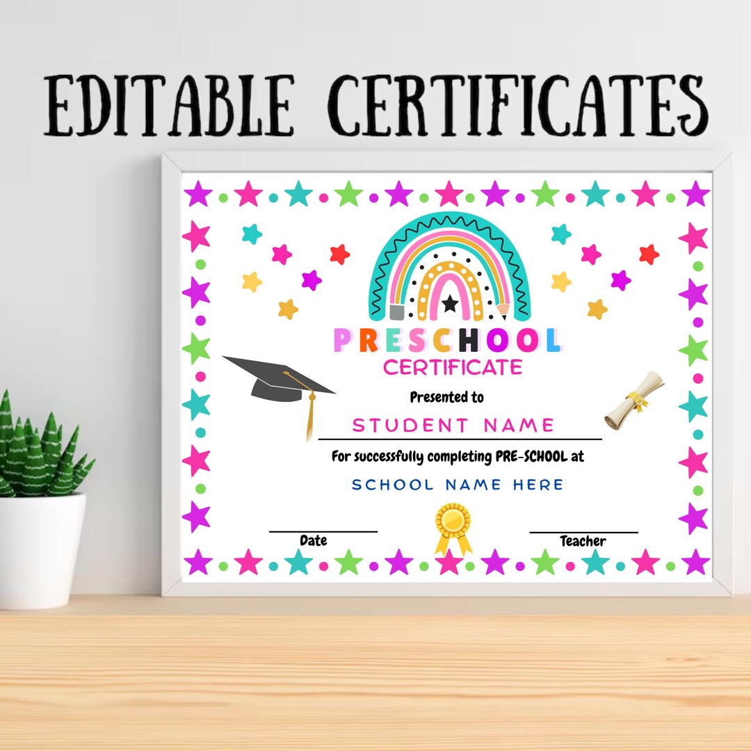 Pre-k Certificate, Kindergarten, Printable Preschool Graduation ...