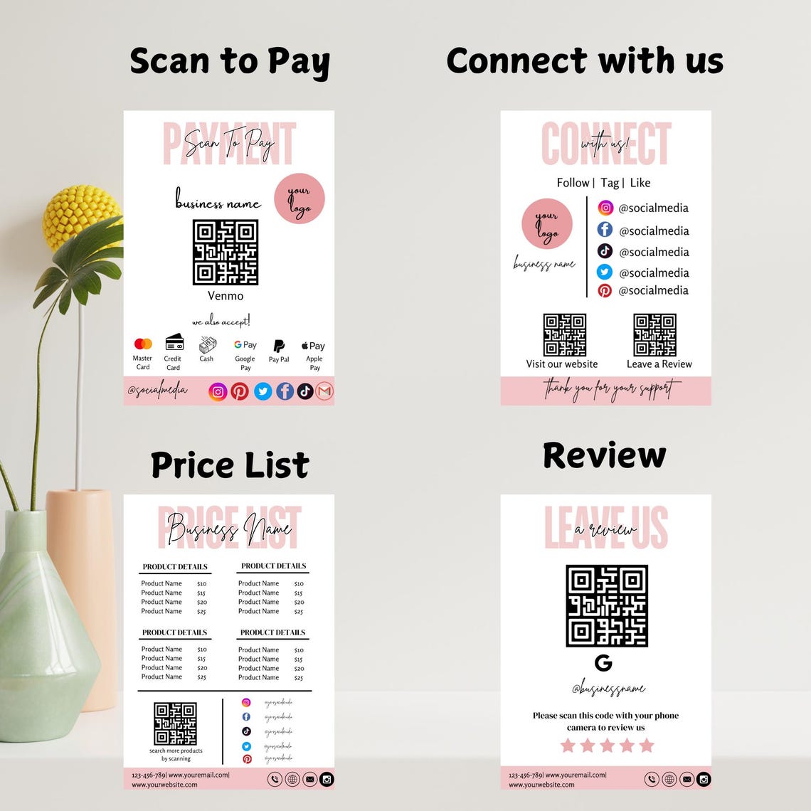 Editable Craft Show Sign Templates: Small Business Bundle (digital ...