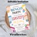 Bingo Birthday Invitation: Family Game Night Template (digital Download ...
