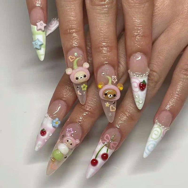 Cute Fake Nails - Etsy