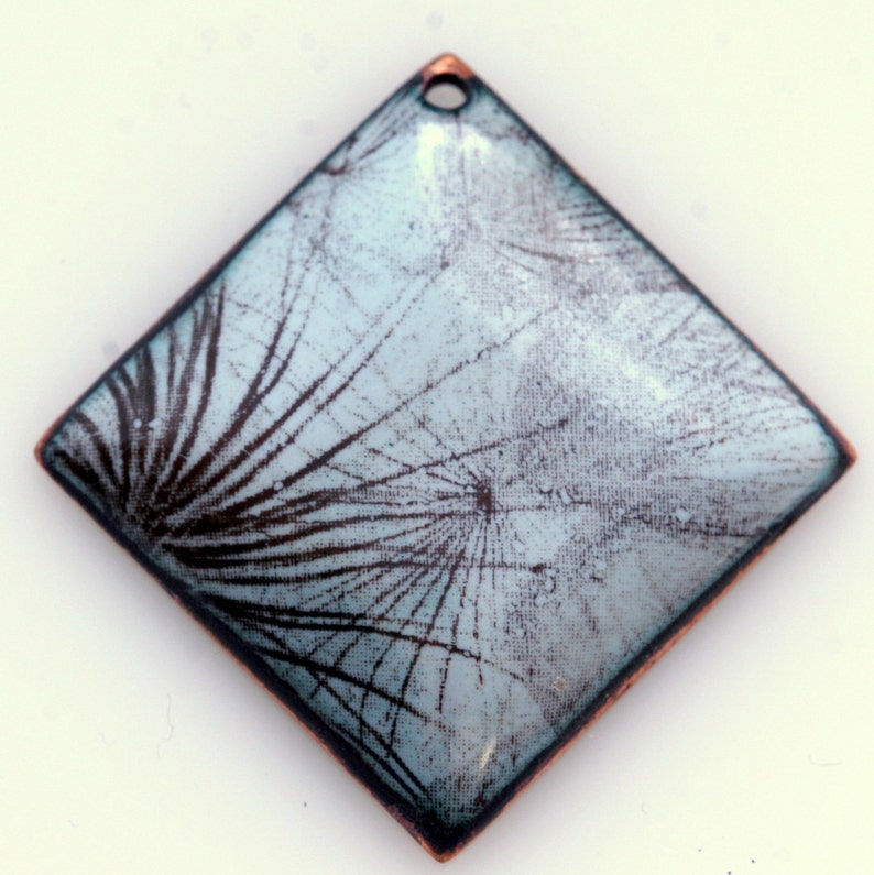 Blue Enamel Dandelion Pendant - Etsy