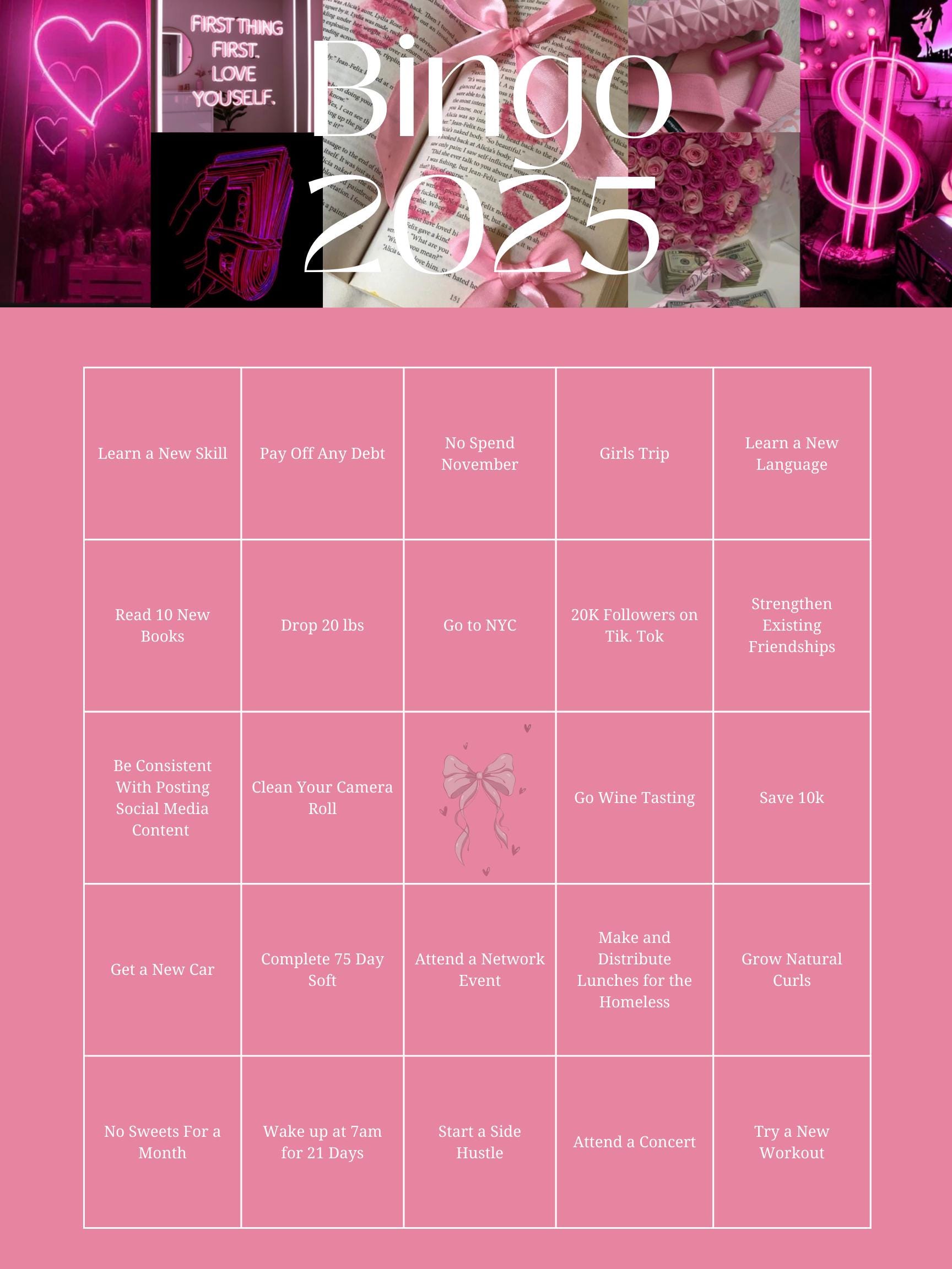 2025 Printable Bingo Card - Etsy