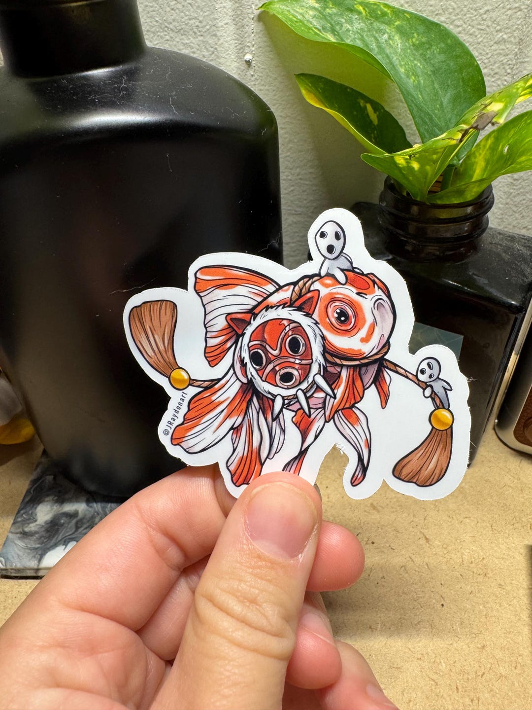 Ghibli Goldfish Princess Mononoke Sticker - Etsy