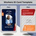 Workers ID Card Template | Editable Badge for Mechanic Aotomotive ...