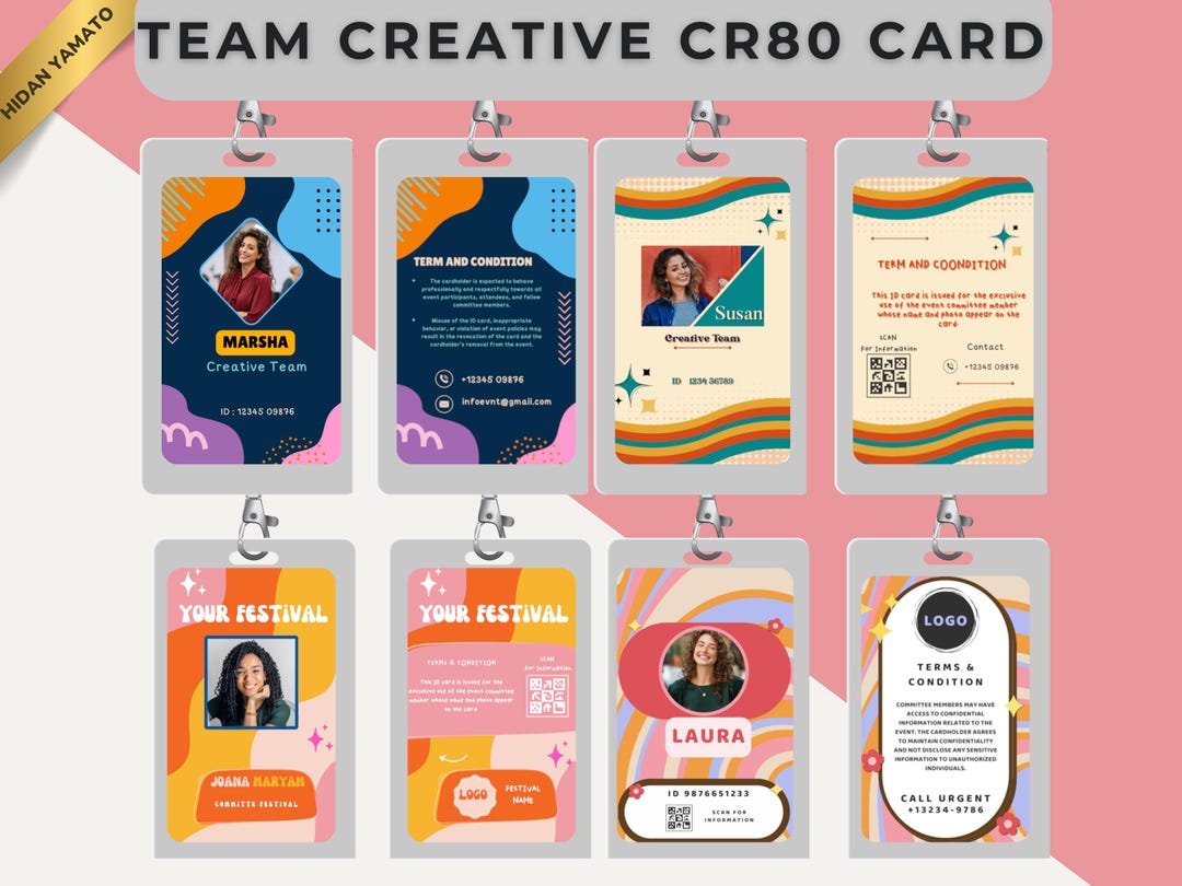 Editable Creative Team ID Card Template - Canva - Staff Badge Template ...