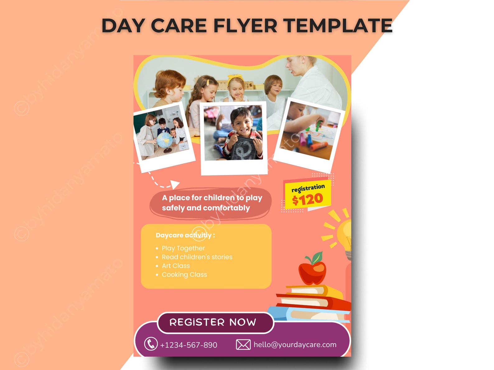 Daycare Flyer Template | Editable Canva Design | Childcare Center Ad ...