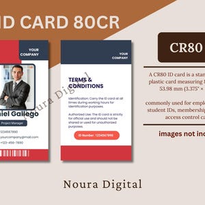 CR80 ID Card Template | Printable & Editable ID Badge | Standard Size 3 ...