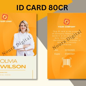 Canva Id Card | CR80 ID Card Template | Printable & Editable ID Badge ...