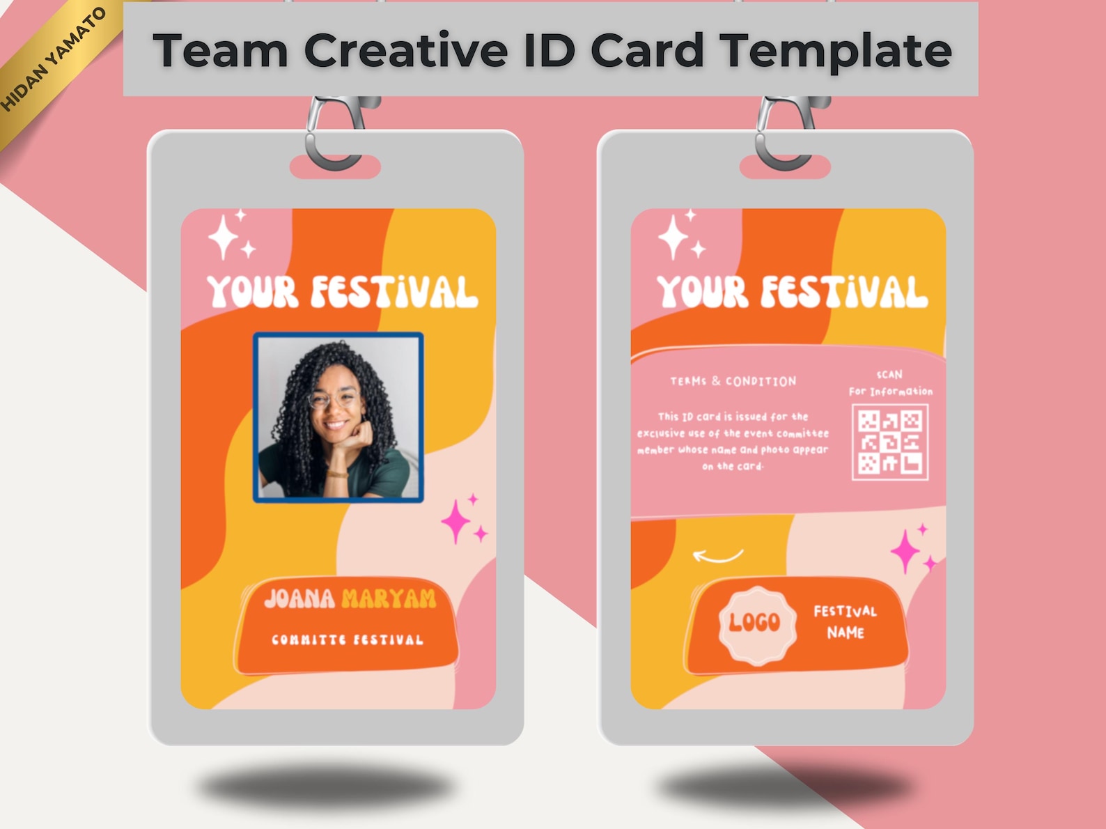 Editable Creative Team ID Card Template - Canva - Staff Badge Template ...