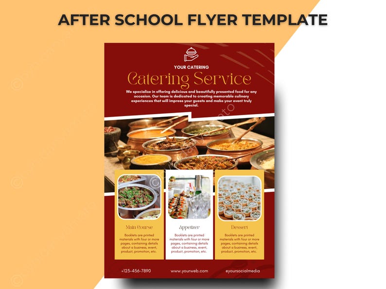 Catering Flyer Template | Editable Canva Design for Food Business ...