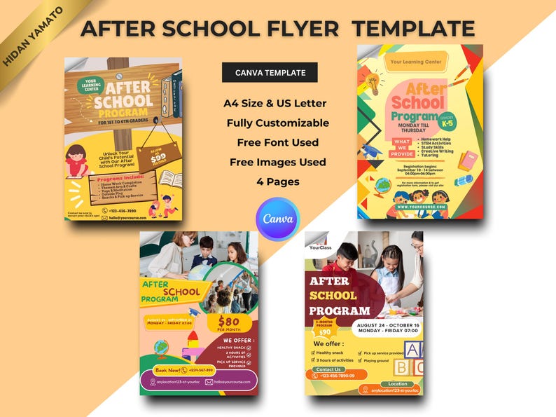 Flyer After School Template | Canva Editable | Instant Download | Flyer ...