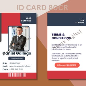 CR80 ID Card Template | Printable & Editable ID Badge | Standard Size 3 ...